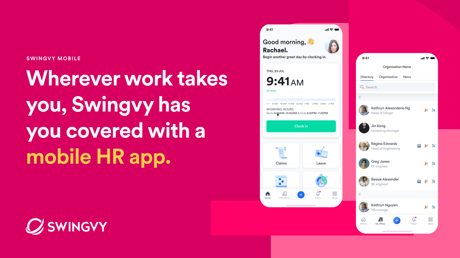 Mobile HR App availble for iOS & Android | Swingvy